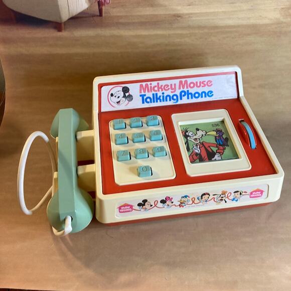 Hasbro | Toys | Vintage 7s Hasbro Mickey Mouse Talking Phone Whandset ...